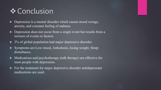 major depressive disorder detailed presentation | PPT