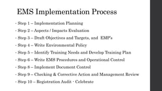 Developing an EMS and ISO 14001:2015 and Life Cycle Perspective | PPTX