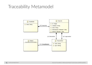 Improved Traceability for Bidirectional Model Transformations - MDETools2018 | PDF
