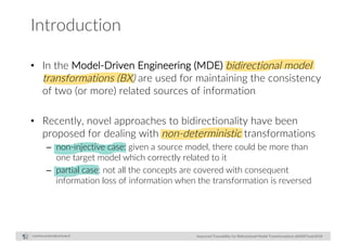 Improved Traceability for Bidirectional Model Transformations - MDETools2018 | PDF