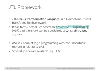 Improved Traceability for Bidirectional Model Transformations - MDETools2018 | PDF