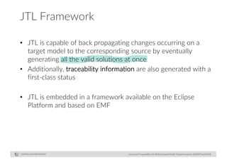 Improved Traceability for Bidirectional Model Transformations - MDETools2018 | PDF