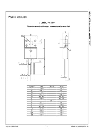 Original N-CHANNEL MOSFET MDF11N65B 11N65 11A 650V TO-220F Magnachip | PDF