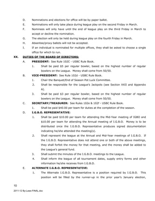 Metro Detroit Friday Night Mixed By-Laws | PDF | Bowling | Sports