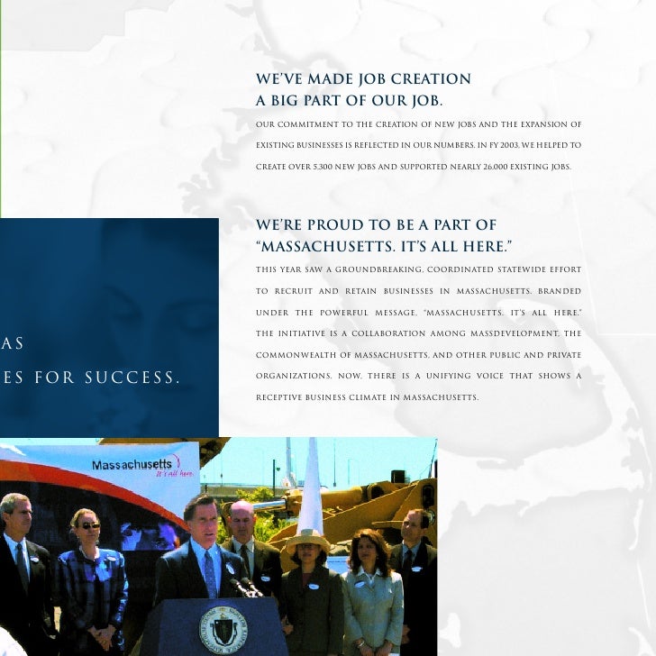 MassDevelopment FY2003 Annual Report