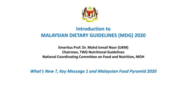 MDG 2020_Whats New_MDG 2020_Overview.pptx | Nutrition | Healthy Living