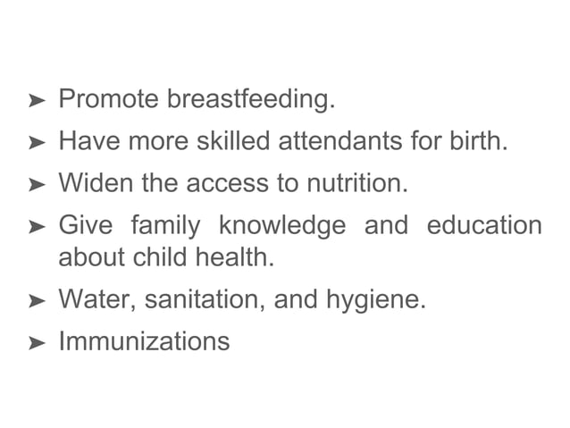 Mdg4: Reduce Child Mortality | PPTX | Healthcare Industry | Industries