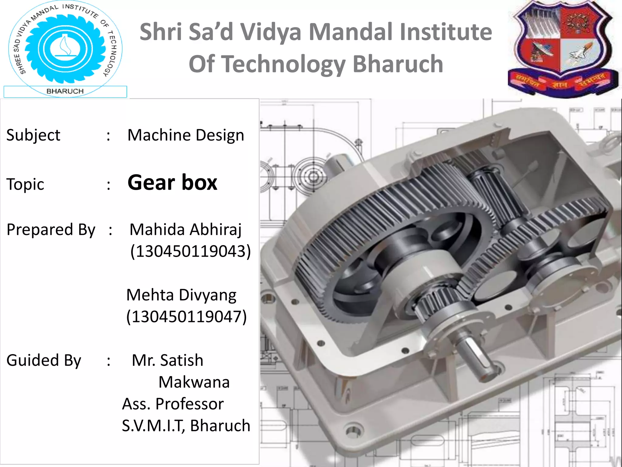 Design of Gear Box | PPT