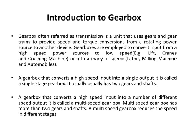 Design of Gear Box | PPTX
