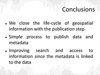 Assisted Generation and Publication of Geospatial Metadata | PPT