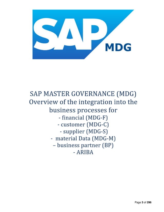 MDG GUIDE SAP GOVENANCE LEARN PRACTICE ANYONE | PDF | Databases ...