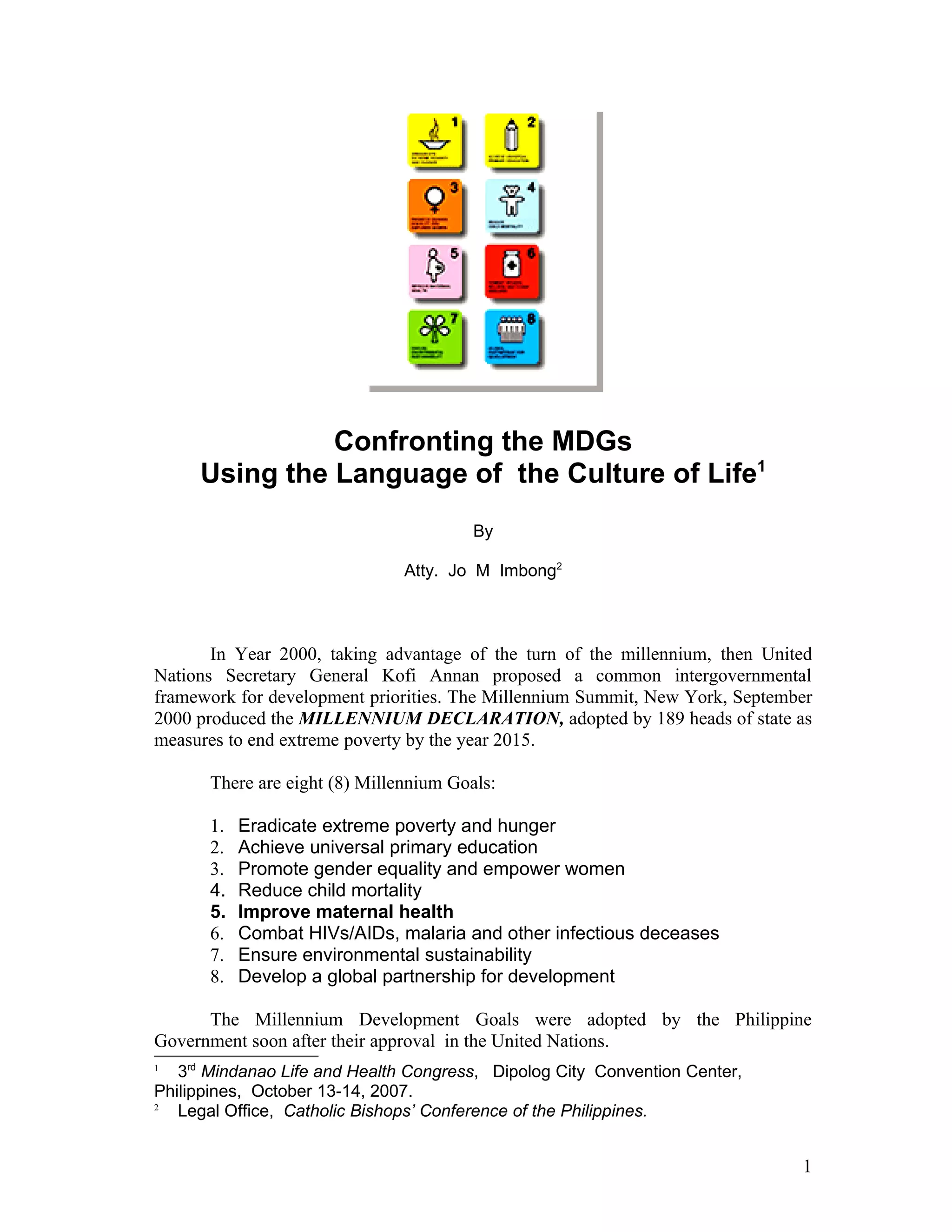 Mdg Paper Confronting The Md Gs | PDF