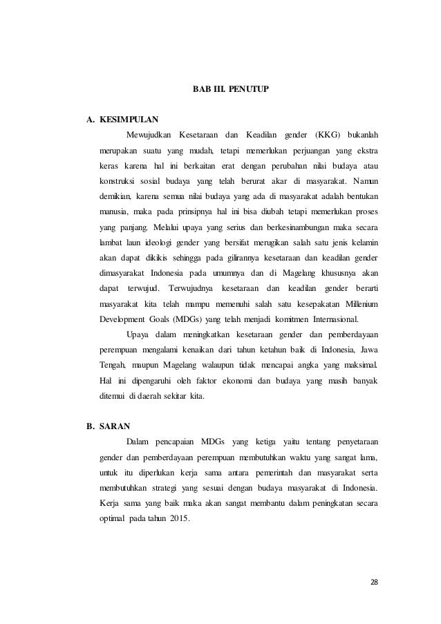 MDGs 3 penyetaraan gender