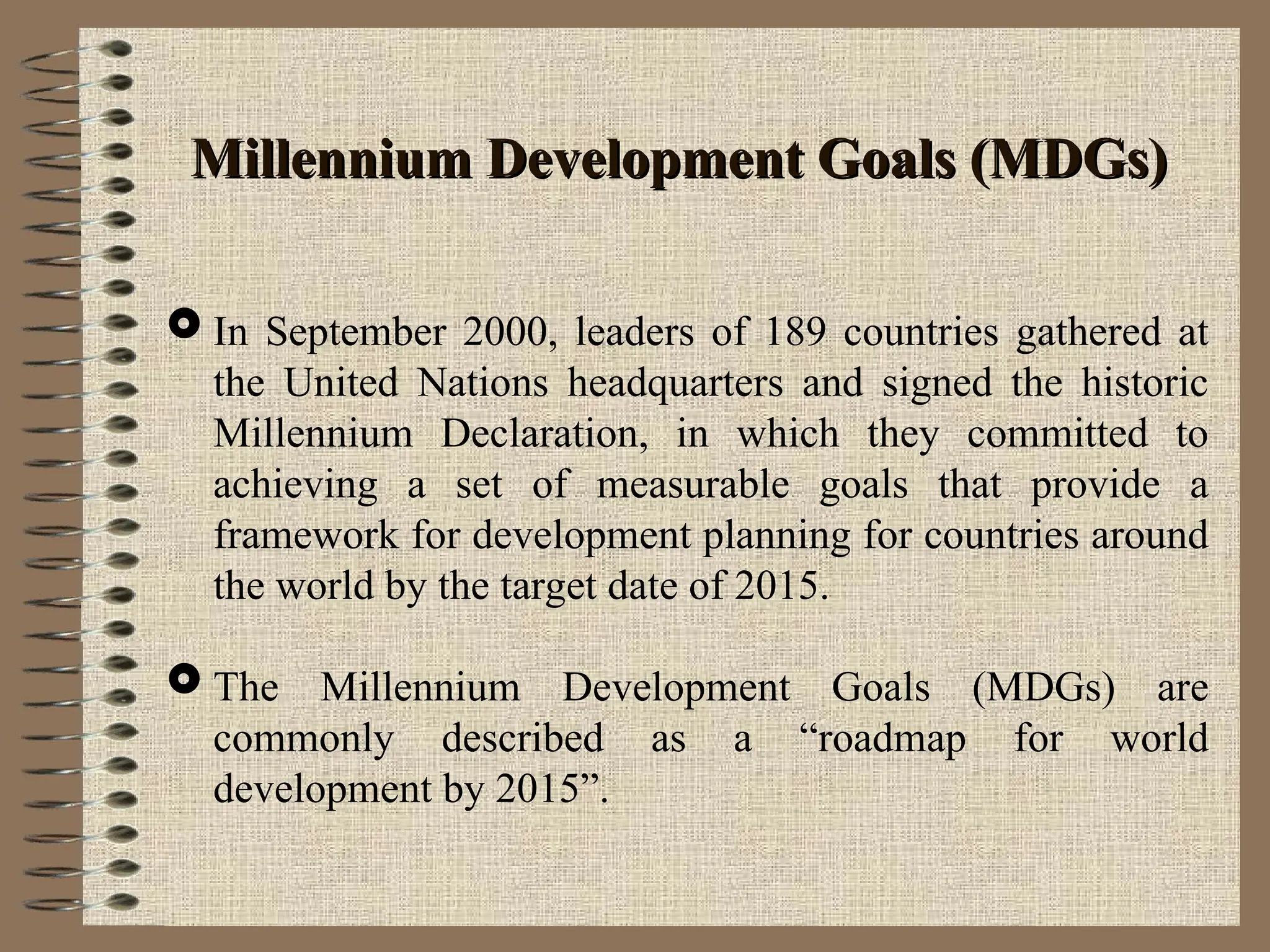 Millennium development goals for health professionals | PPT