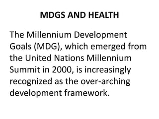 Mdgs and health | PPTX