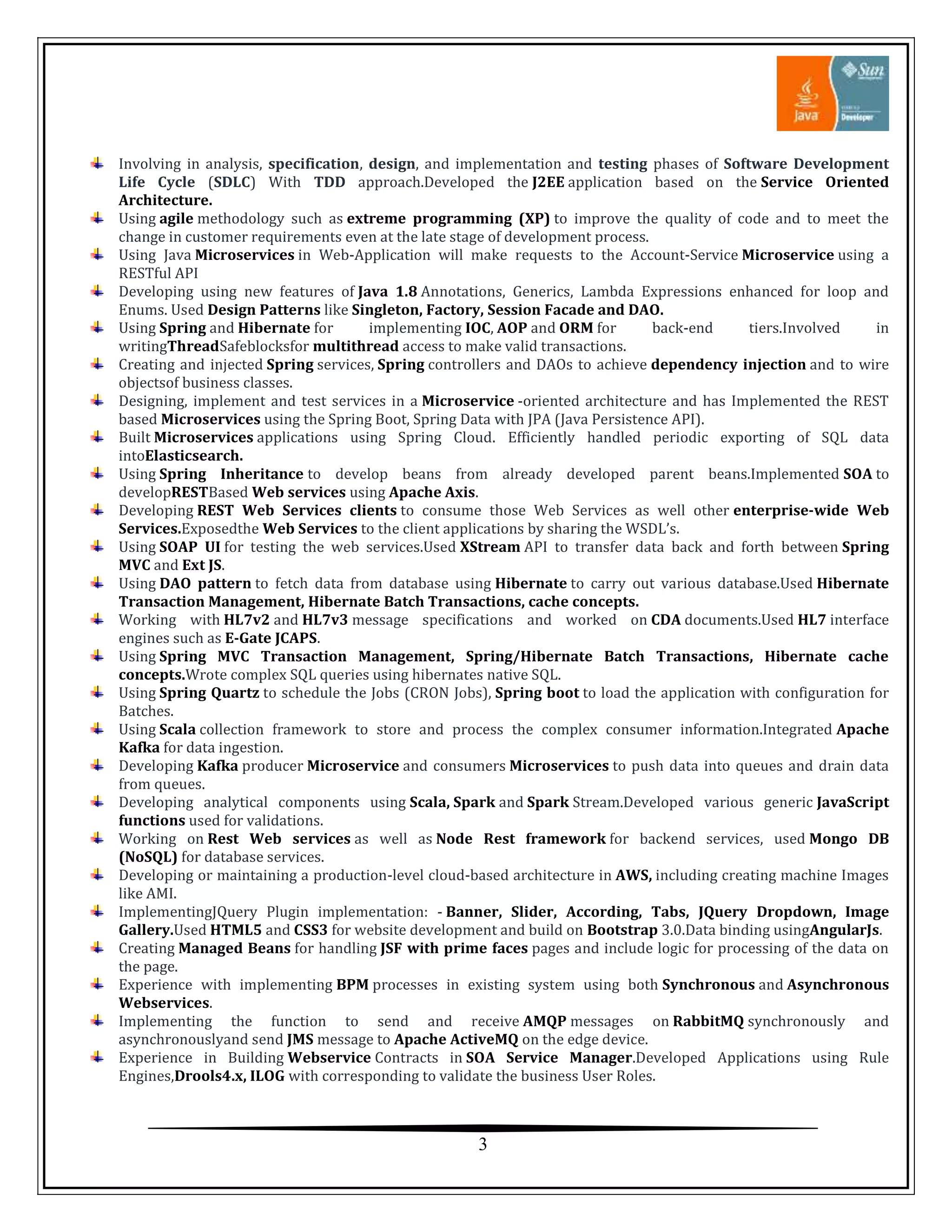 Full stack Java Developer | PDF