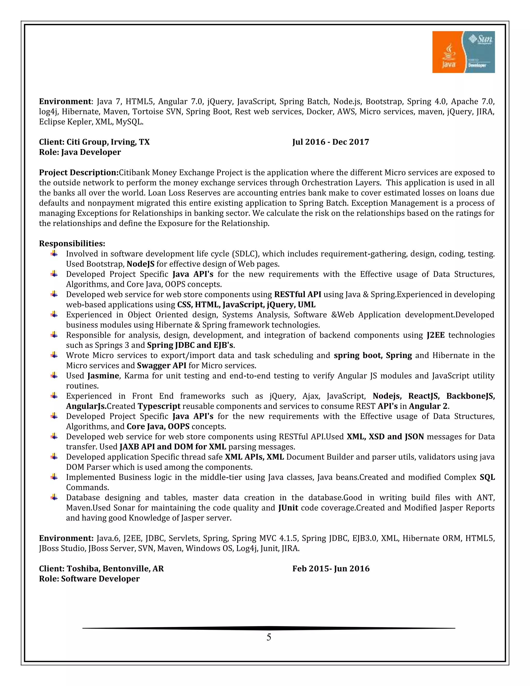 Full stack Java Developer | PDF