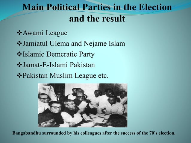 election of 1970 and liberation in 1971 showing slide | PPTX