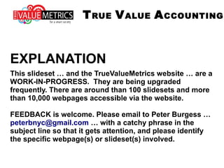 METRICS MATTER ... AN INTRODUCTION TO TRUE VALUE ACCOUNTING | ODP