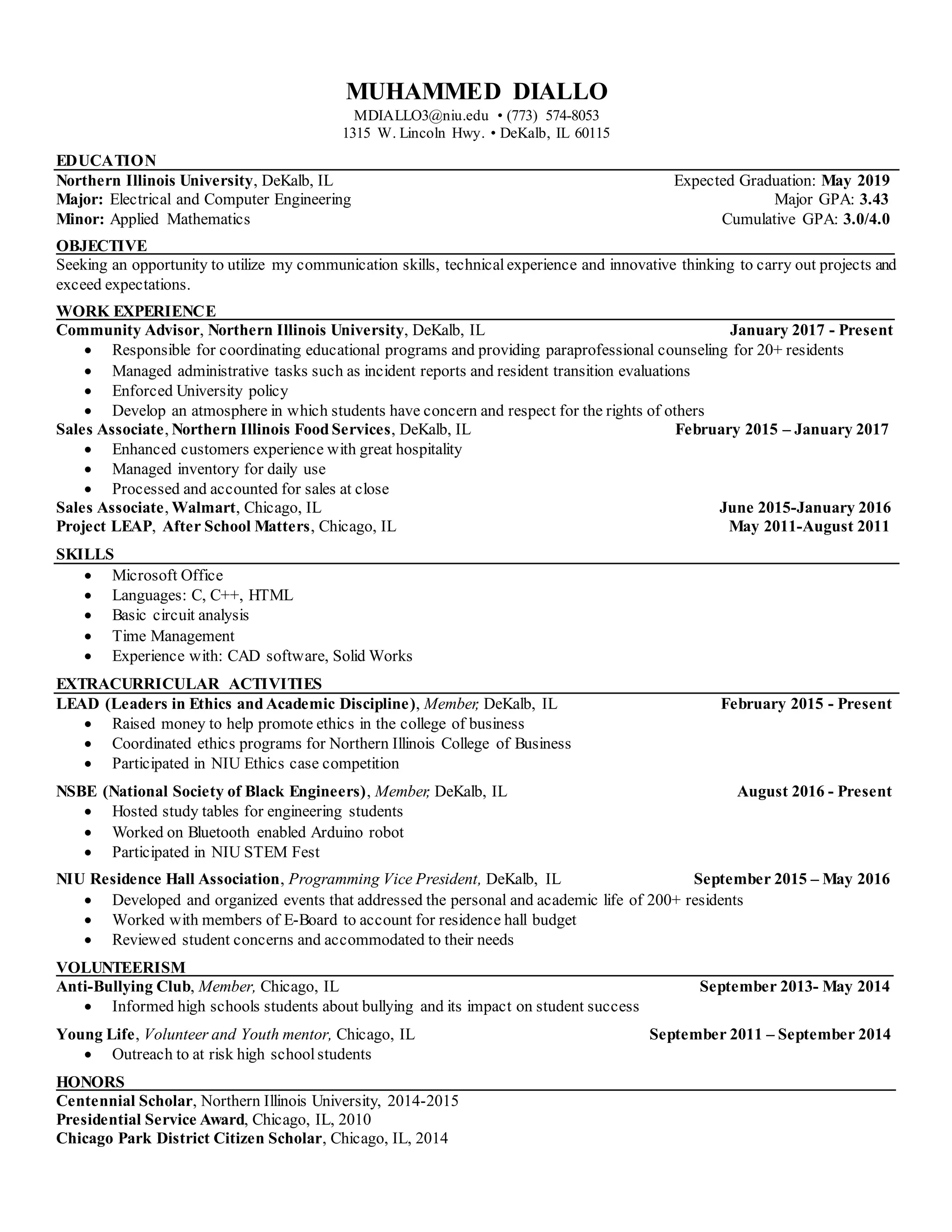 M Diallo resume | DOCX