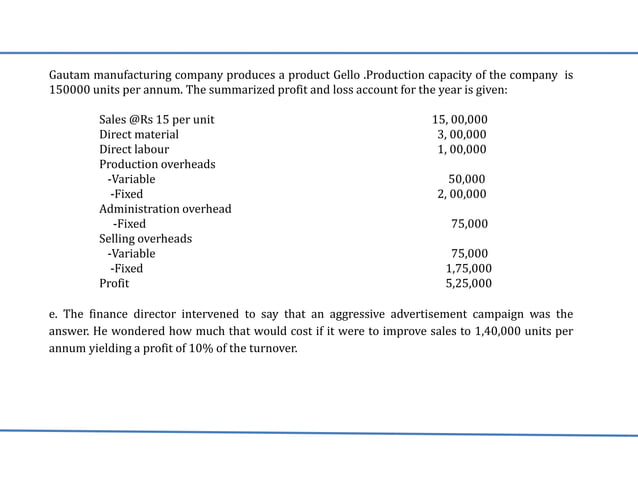 MDI COST ACCOUNTING MBA DOCUMENTS TECHNIQUE | PPT