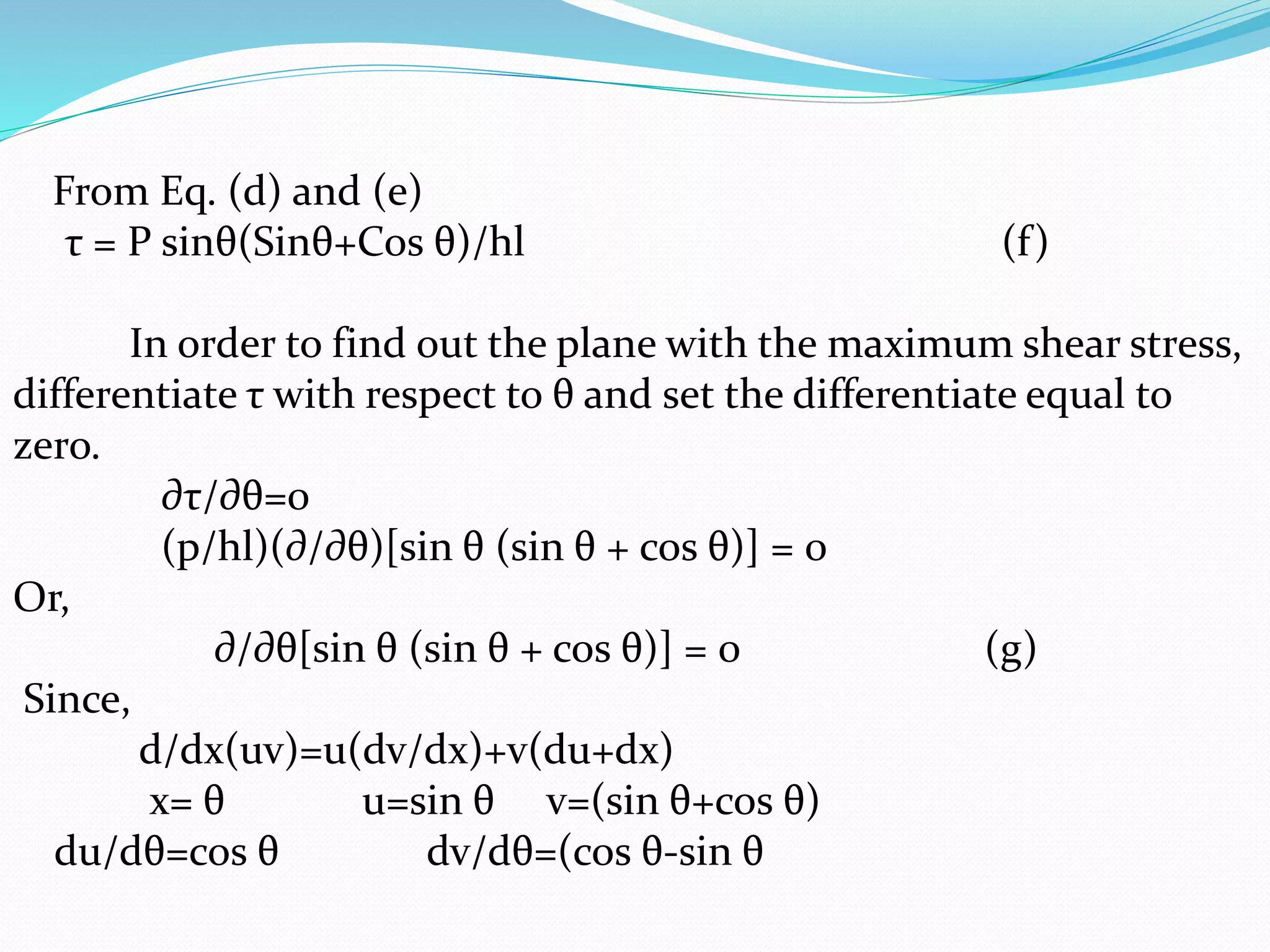 MAXIMUM SHEAR STRESS IN PARALLEL WELD AND TRANSVERSE FILLET WELD | PPTX