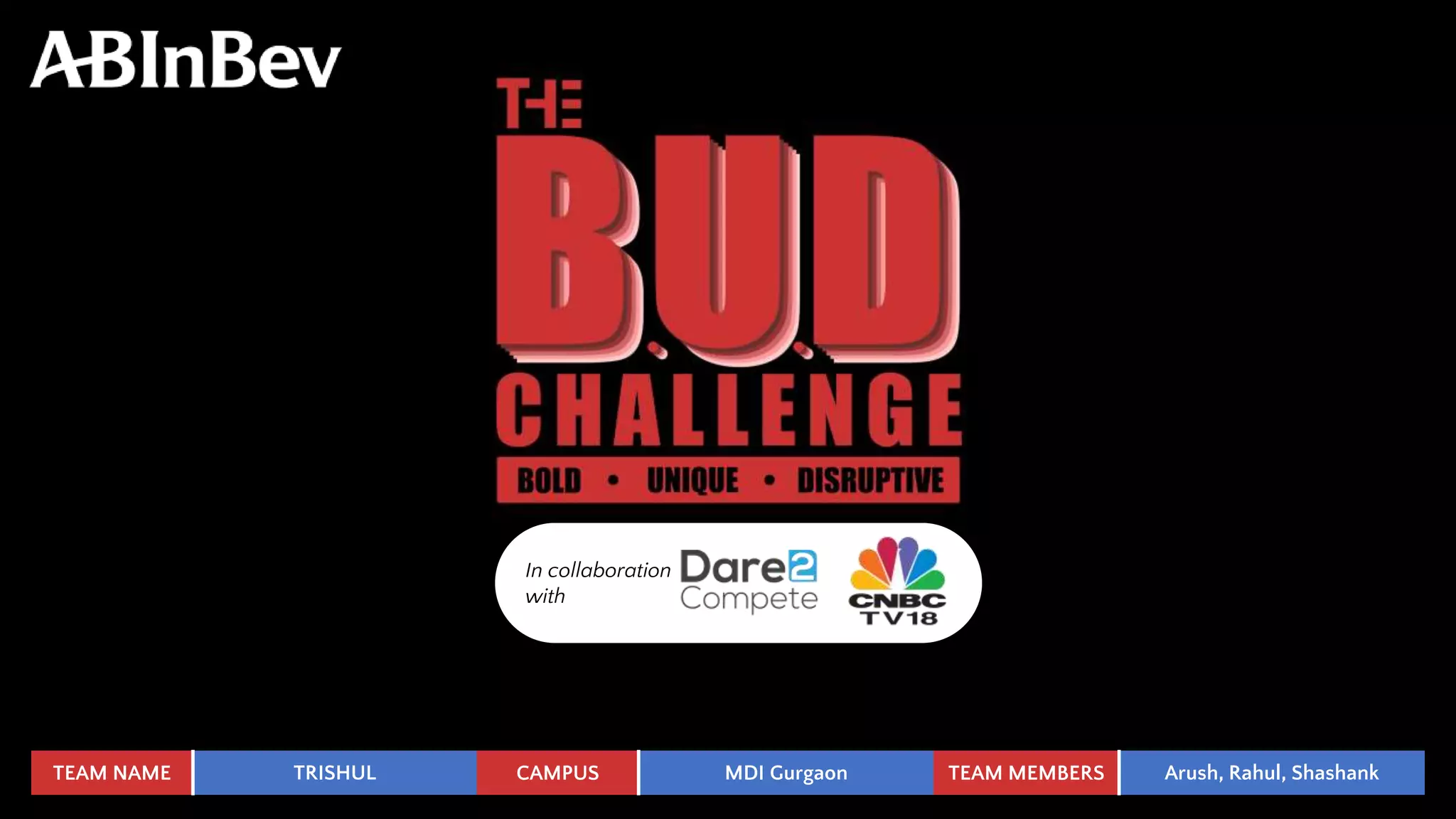Ab InBev - BUD Challenge 2019 | PPTX