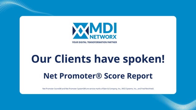 MDI NetworX Announces Excellent Net Promoter Score - 2023 | PDF