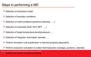 Molecular Dynamic: Basics | PPTX