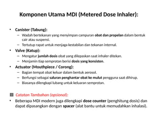Pengahantaran Obat ke Paru-Paru (Metered Dose Inhaler) | PPTX