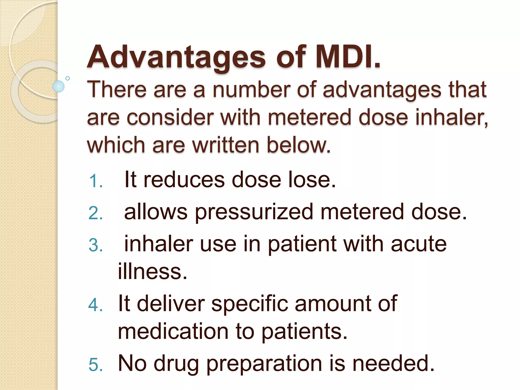 Metered Dose Inhalers ( MDIs) | PPTX