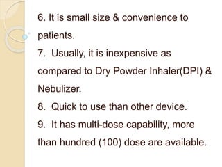 Metered Dose Inhalers ( MDIs) | PPTX