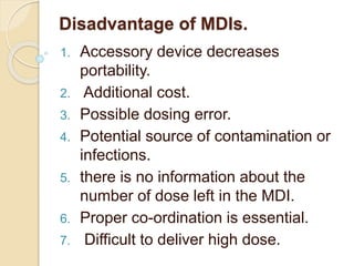 Metered Dose Inhalers ( MDIs) | PPTX