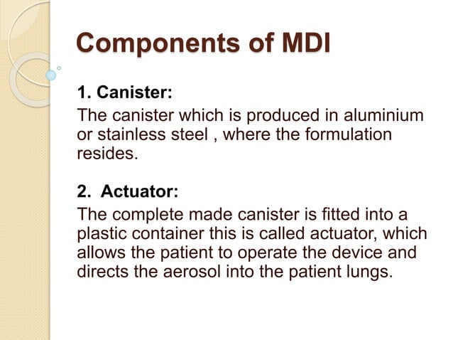 Metered Dose Inhalers ( MDIs) | PPTX | Lung and Respiratory Health ...