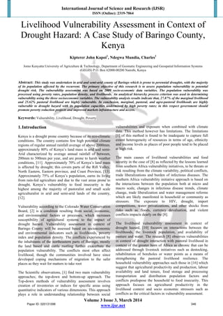 Livelihood Vulnerability Assessment in context of drought hazard; a case study of Baringo County ...