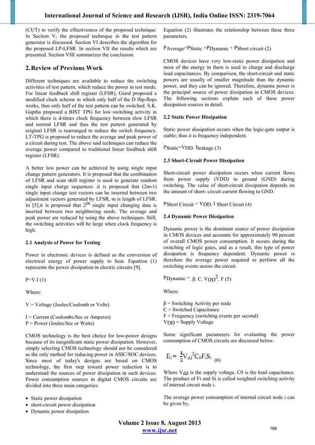 Implementation of Low Power Test Pattern Generator Using LFSR | PDF ...