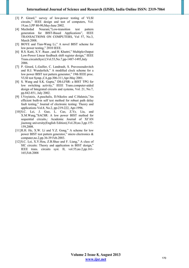 Implementation Of Low Power Test Pattern Generator Using Lfsr Pdf