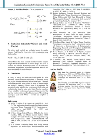 Study and Analysis of Multiwavelet Transform with Threshold in Image Denoising: A Survey | PDF