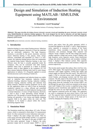 Design and Simulation of Induction Heating Equipment using MATLAB ...