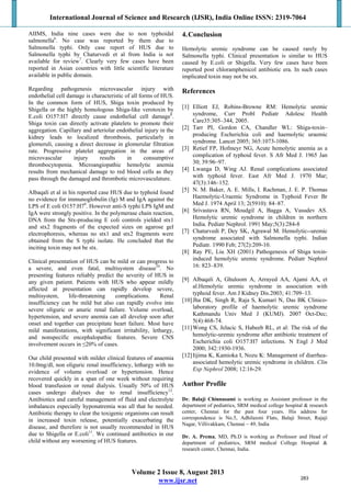 Enteric Fever Presenting as Hemolytic Uremic Syndrome | PDF