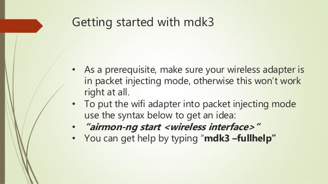 Mdk3 tool in kali linux