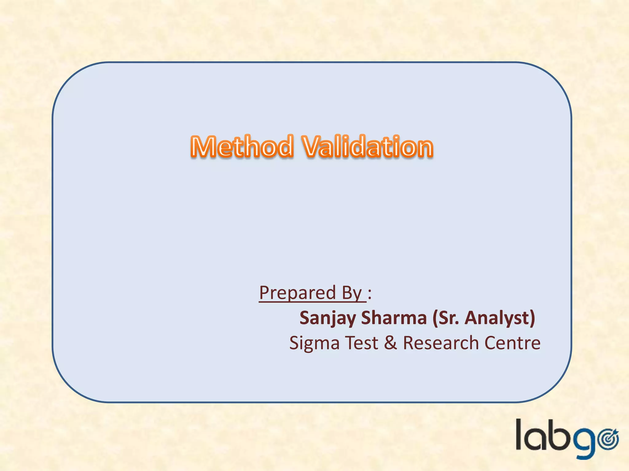 Method Validation - Instrument Detection Limit | PPT Method Validation - Instrument Detection Limit | PPT