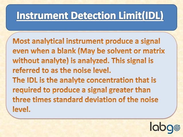 Method Validation - Instrument Detection Limit | PPT Method Validation - Instrument Detection Limit | PPT