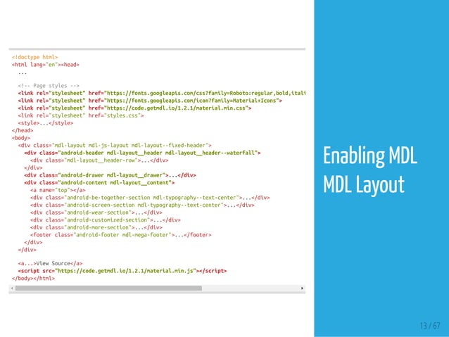 introduction to material design lite MDL | PPT