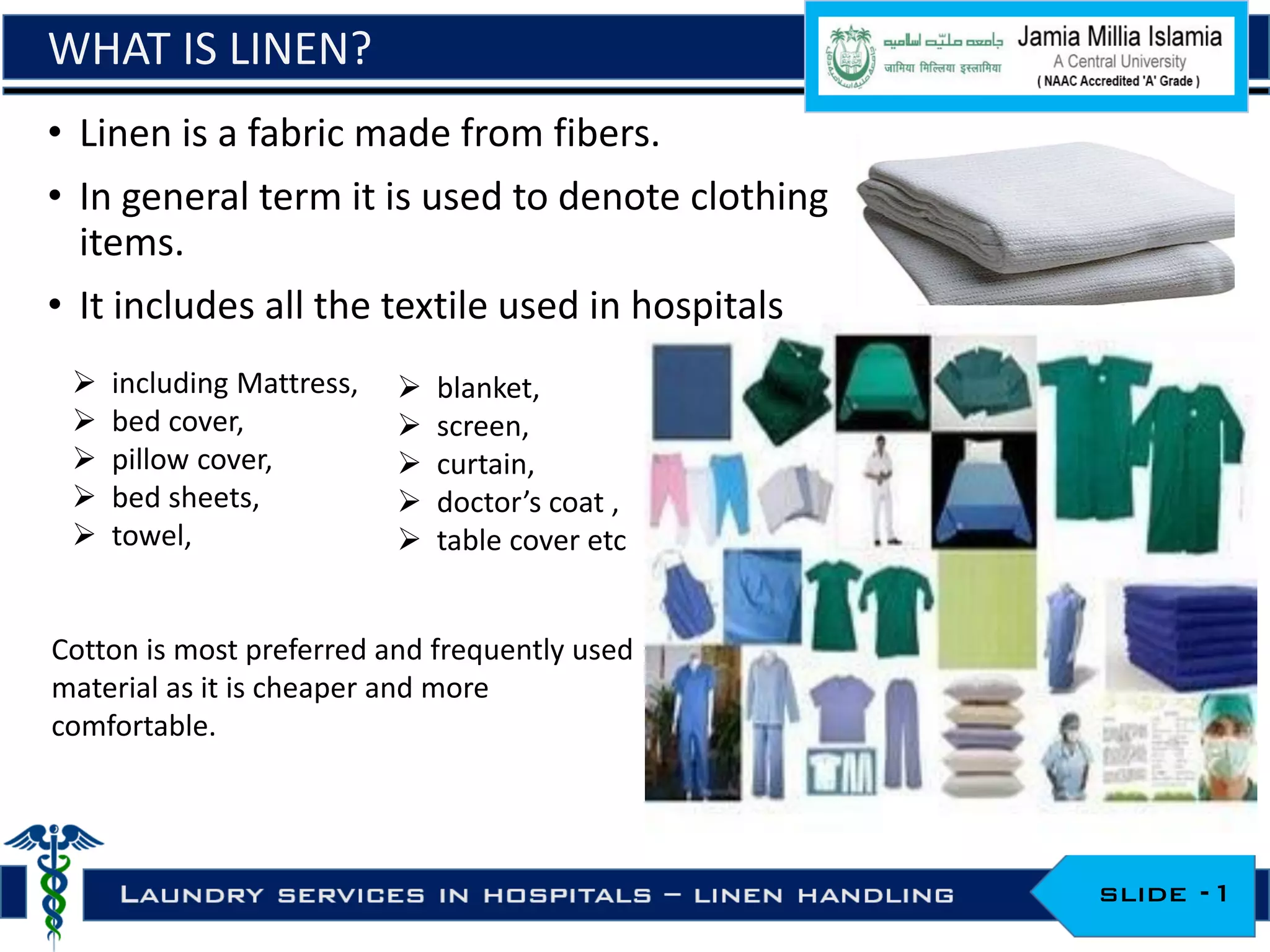 Laundry services in hospitals –linen handling | PDF