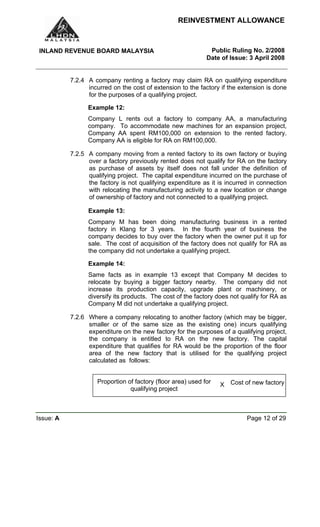 reinvestment allowance 2008-inland revenue | PDF