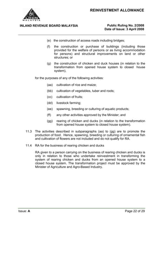 reinvestment allowance 2008-inland revenue | PDF