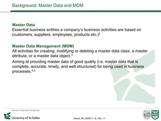 Strategic Business Requirements for Master Data Management Systems | PPTX