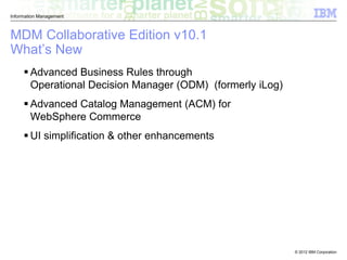 IBM MDM 10.1 What's New - Aomar Bariz | PPT