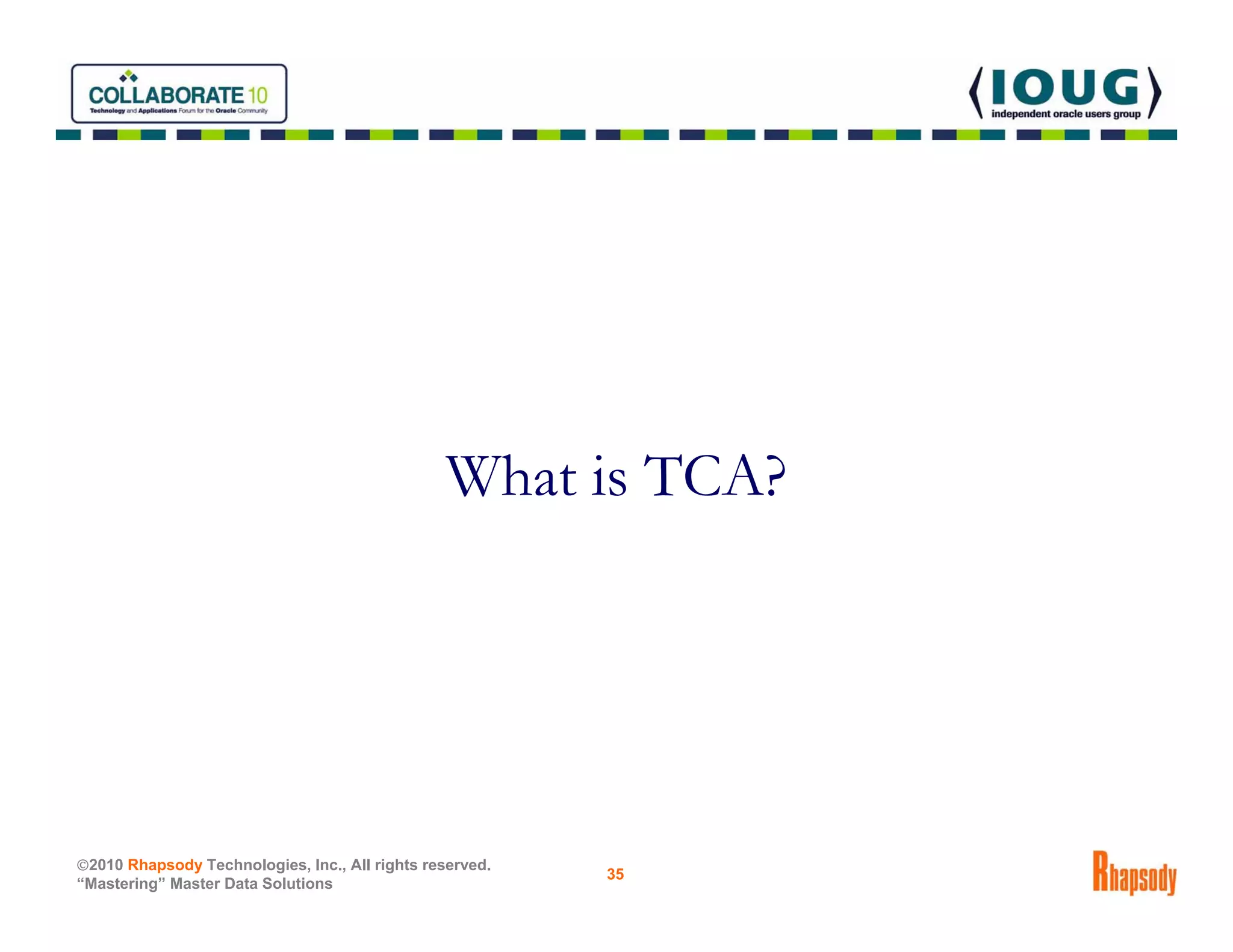 Master Data Management (MDM) 101 & Oracle Trading Community ...